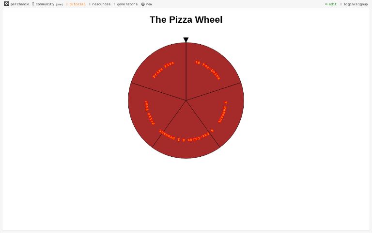 The Pizza Wheel ― Perchance Generator