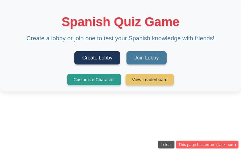 Spanish Quiz Game ― Perchance Generator