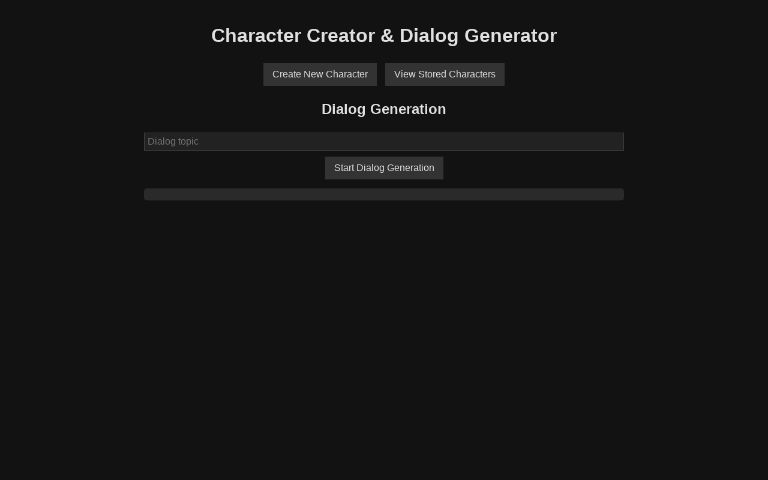 Character Creator & Dialog Generator