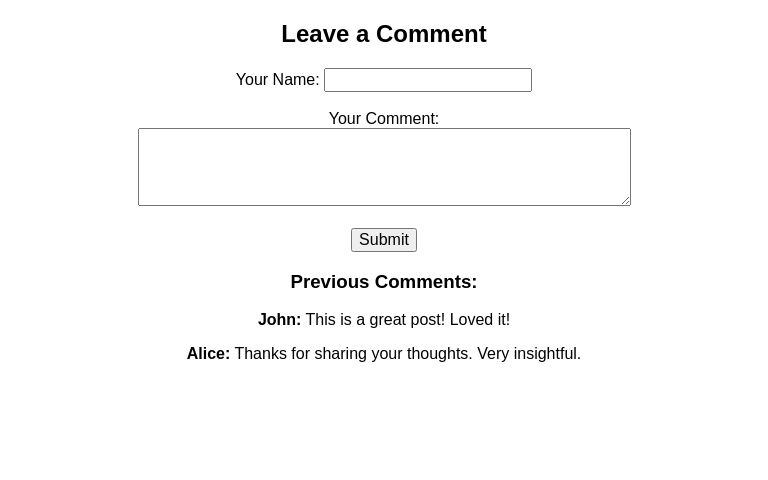 Leave a Comment ― Perchance Generator