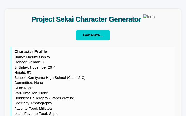 Project Sekai Character Generator