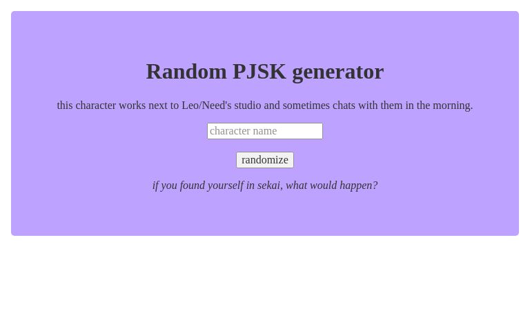Random PJSK generator