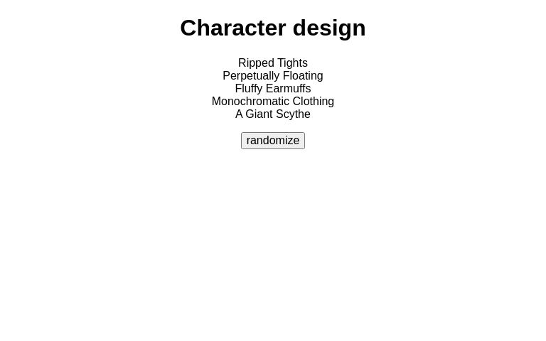 Character design ― Perchance Generator
