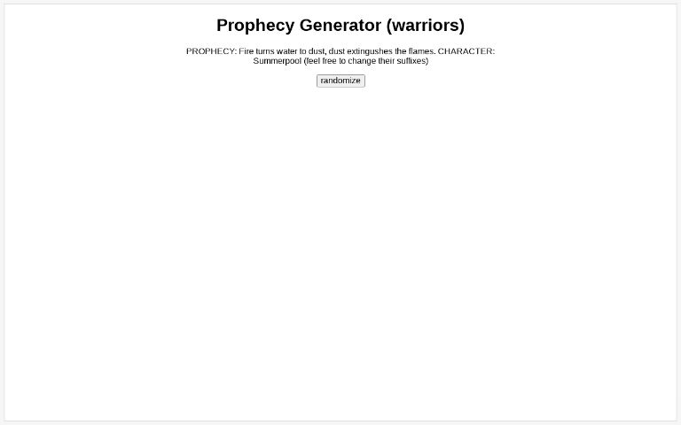 Prophecy Generator (warriors)