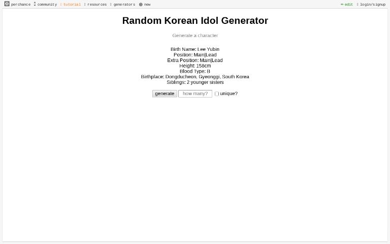 Random Korean Idol Generator