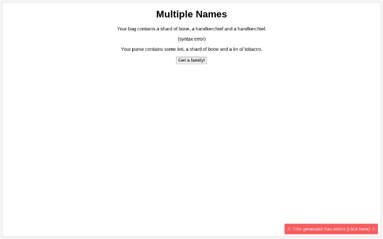 Multiple Names ― Perchance Generator