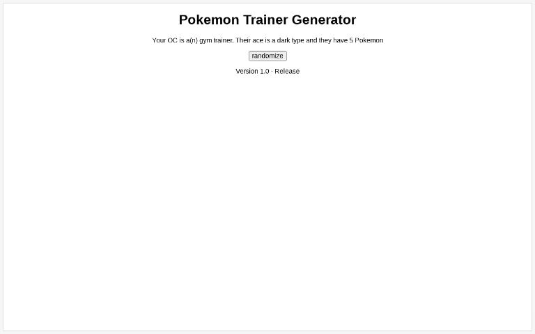 Pokemon Trainer Generator