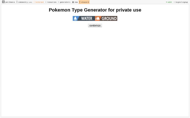 Pokemon Type Generator for private use