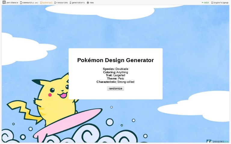 Pokémon Design Generator