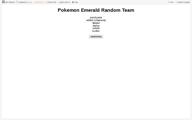 Pokemon Emerald Random Team ― Perchance Generator