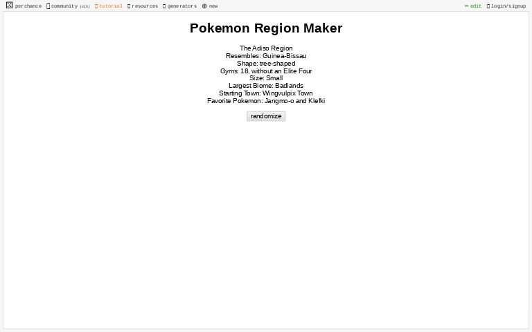 Pokemon Region Maker ― Perchance Generator