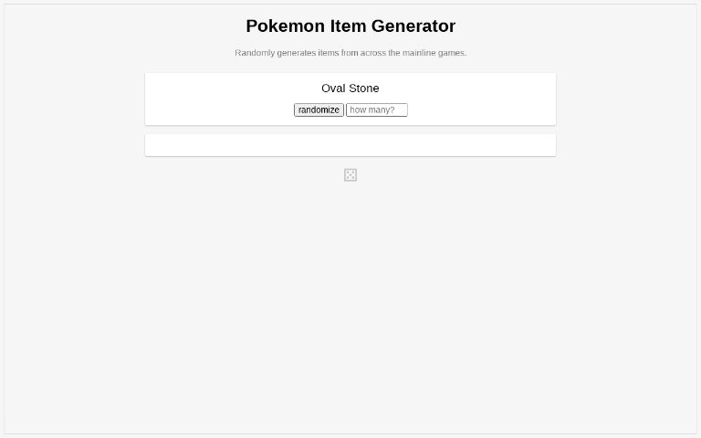 Pokemon Item Generator