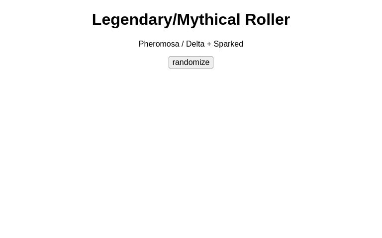 Legendary/Mythical Roller ― Perchance Generator