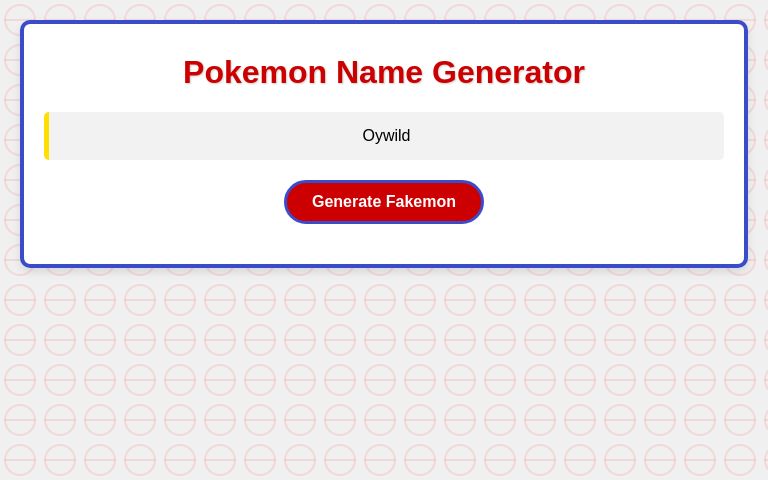 Pokemon Name Generator