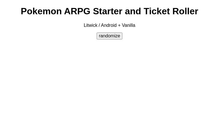 Pokemon ARPG Starter and Ticket Roller ― Perchance Generator