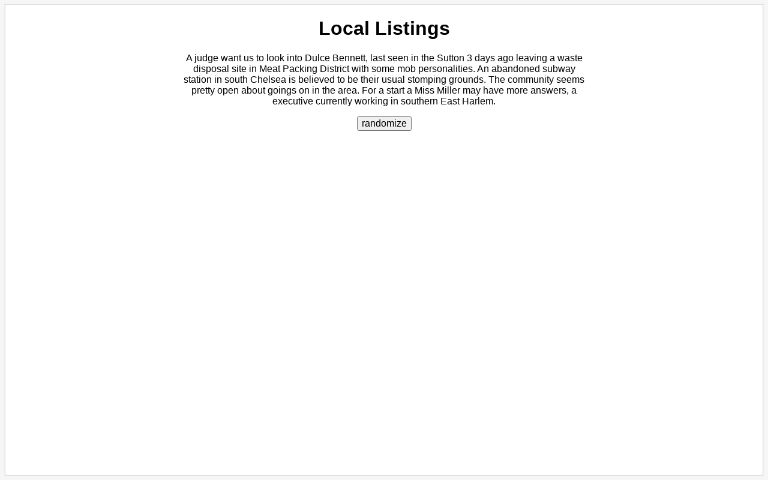 Local Listings ― Perchance Generator