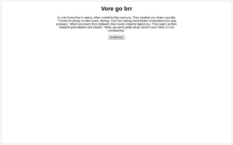 Vore go brr ― Perchance Generator