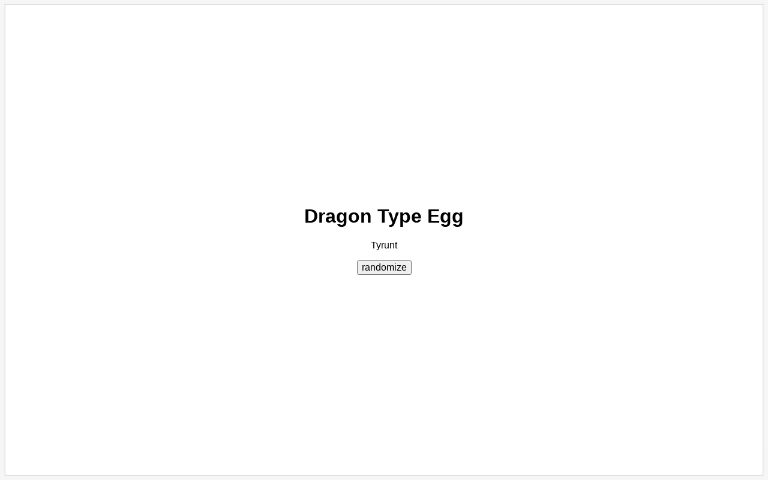Dragon Type Egg ― Perchance Generator