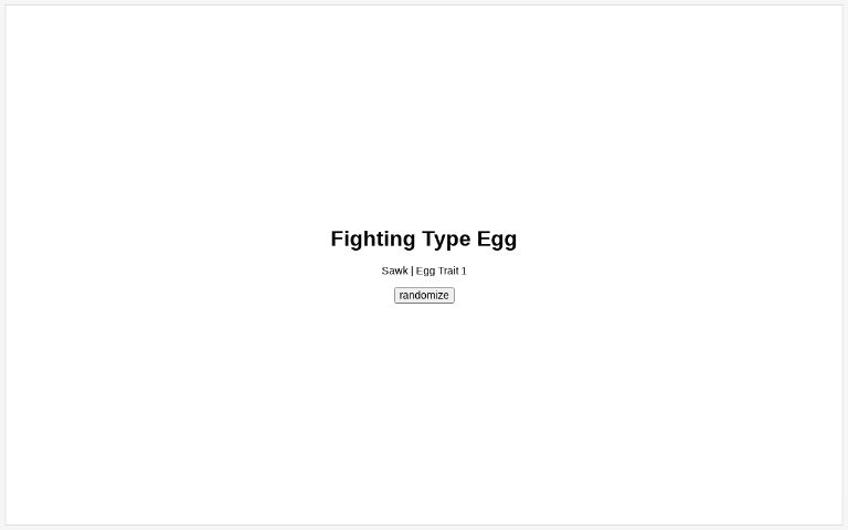 Fighting Type Egg ― Perchance Generator