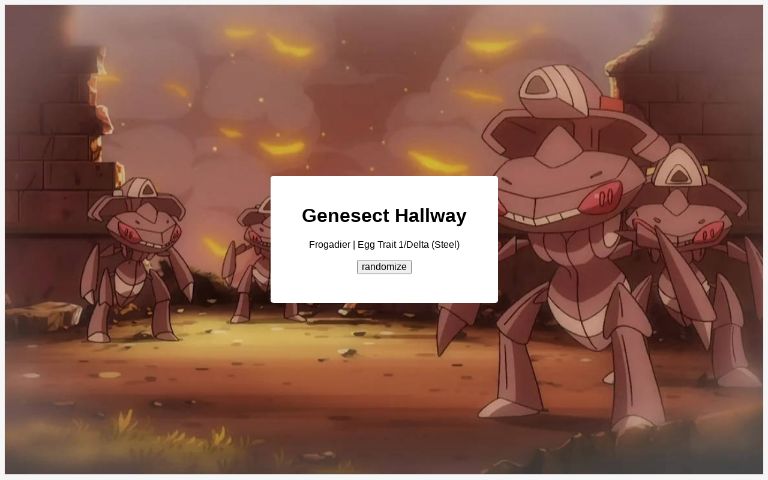Genesect Hallway ― Perchance Generator
