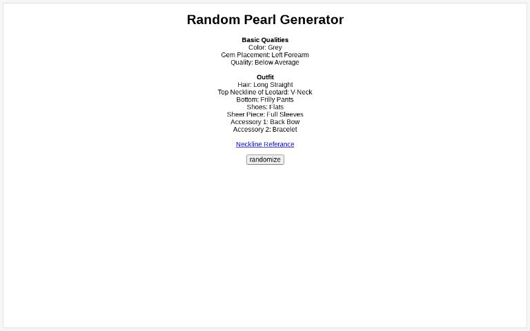 Random Pearl Generator