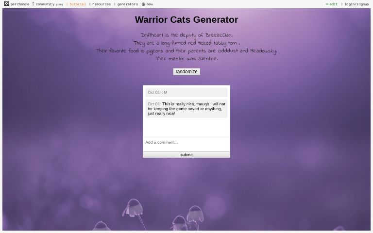 Warrior Cats Generator