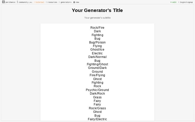 Basic Template ― Perchance Generator