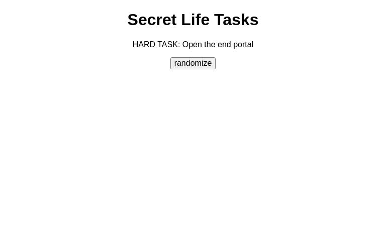 Secret Life Tasks ― Perchance Generator