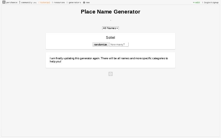 Place Name Generator