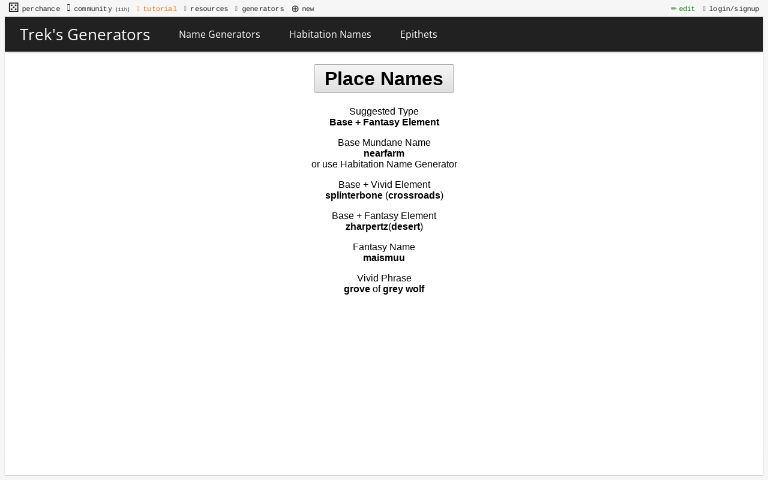 Place Names ― Perchance Generator