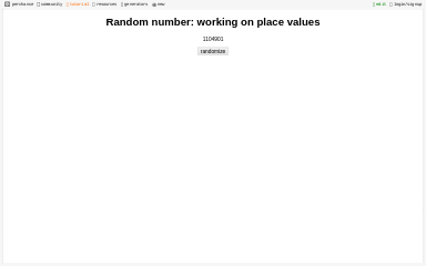 Random number: working on place values ― Perchance Generator