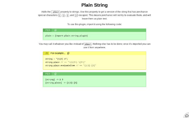 Plain String ― Perchance Generator