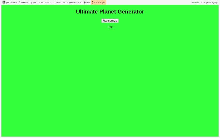 Ultimate Planet Generator