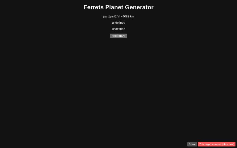 Ferrets Planet Generator