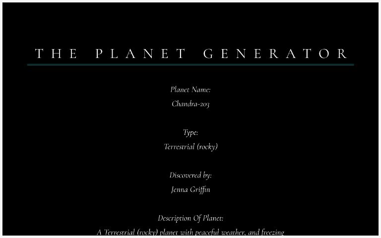 Planet Generator