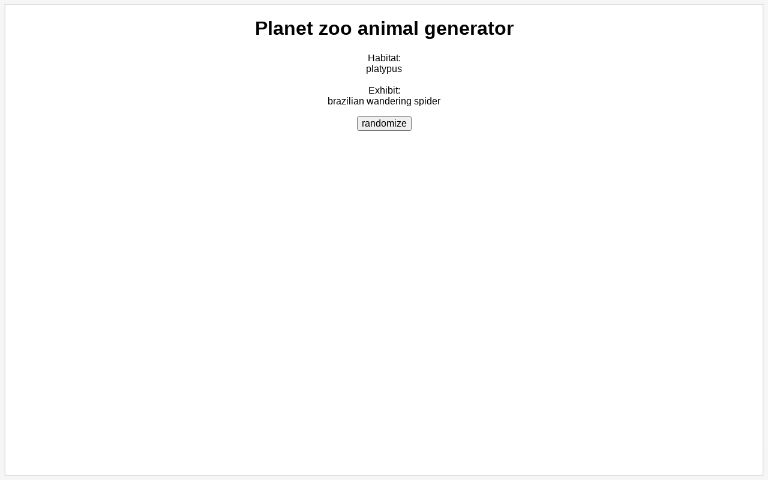Planet zoo animal generator