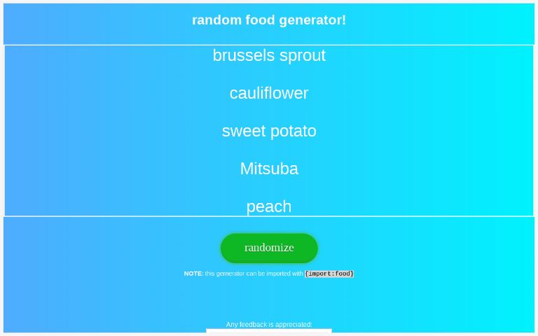 Christy's Plant Based Foods Generator!