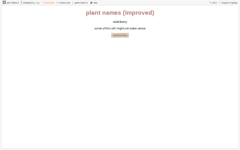 plant names (improved) ― Perchance Generator