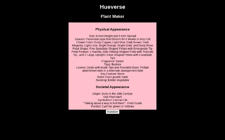 Plantmaker101 ― Perchance Generator