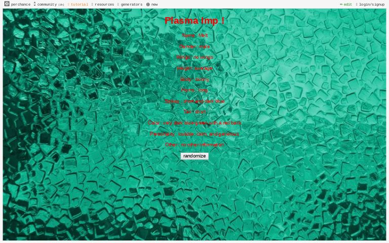 Plasma Imp ! ― Perchance Generator