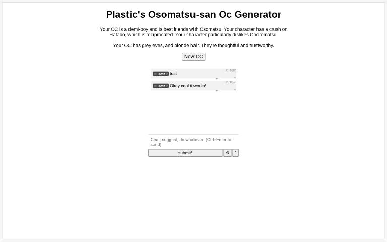 Plastic's Osomatsu-san Oc Generator