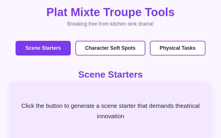 Plat Mixte Troupe Tools ― Perchance Generator