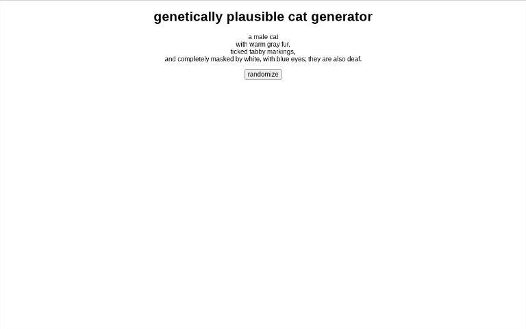 genetically plausible cat generator