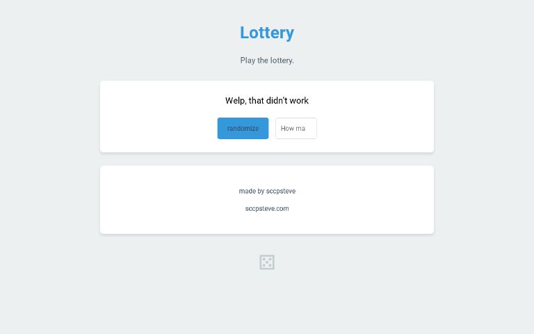 Lottery ― Perchance Generator