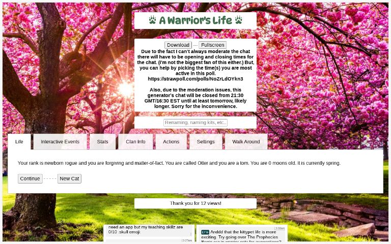 A Warrior's Life ― Perchance Generator