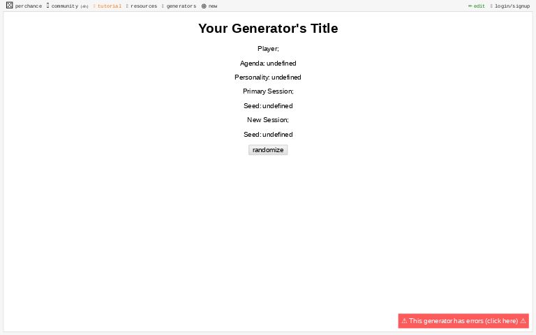 Player Emu ― Perchance Generator
