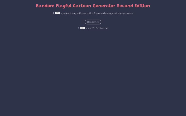 Random Playful Cartoon Generator Second Edition