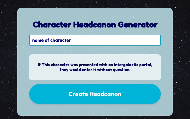 Character Headcanon Generator