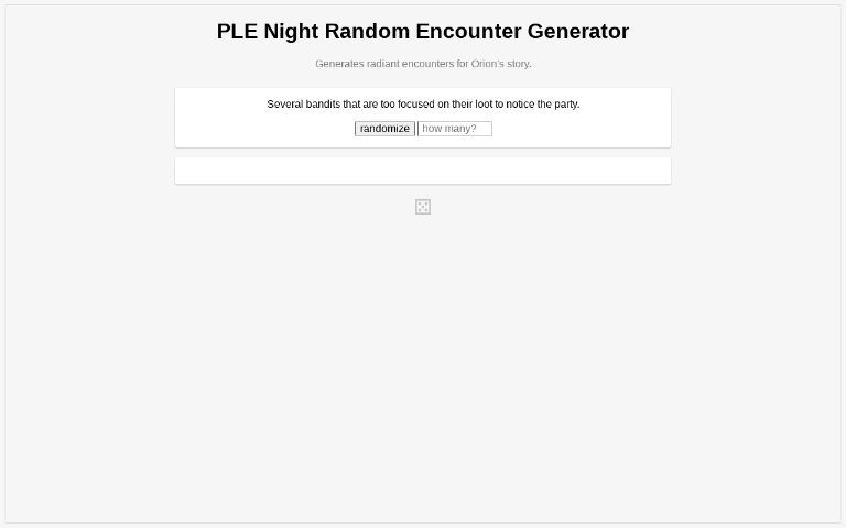 PLE Night Random Encounter Generator