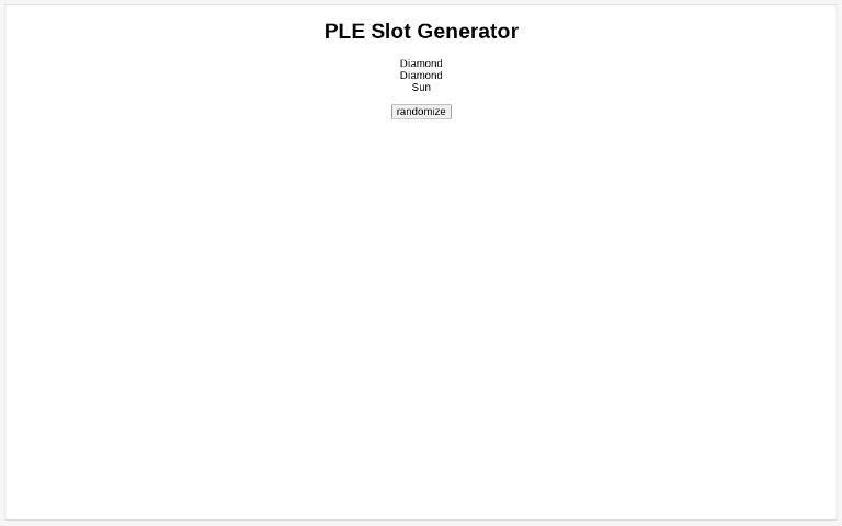 PLE Slot Generator